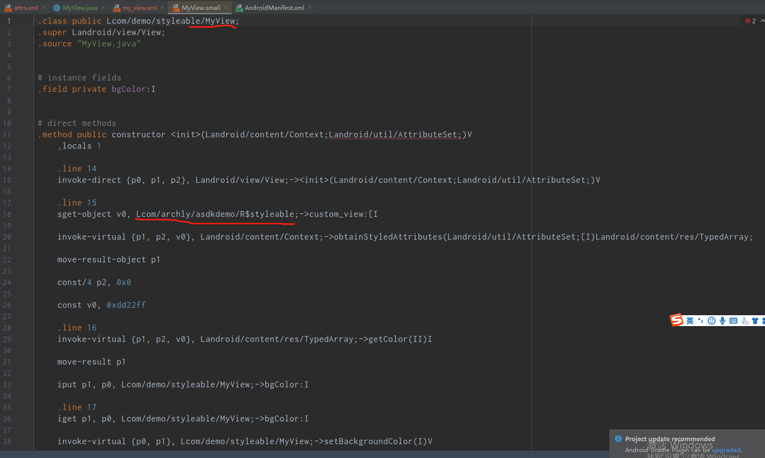 对Android的R$styleab.smali、declare-styleable标签自定义attr属性的还原与逆向开发实践_r$styleable.smali文件中的属性定义-CSDN博客