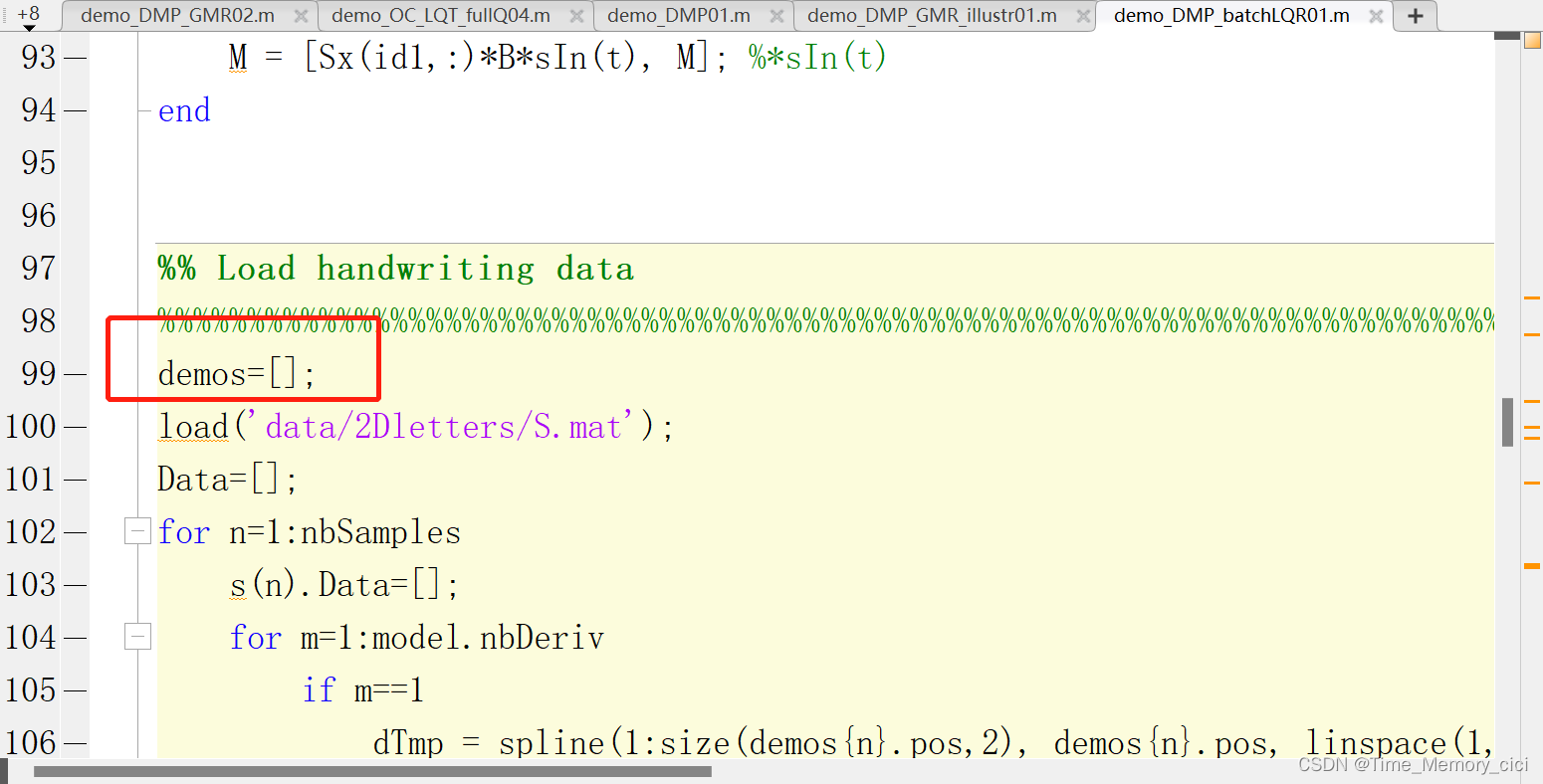 Matlab复现DMP程序时，报错：调用路径上的函数 ‘demos‘ 的语法无效。请使用有效语法或显式初始化 ‘demos‘ 将其转换为变量。_调用路径上的函数 'zeros' 的语法无效。请 ...