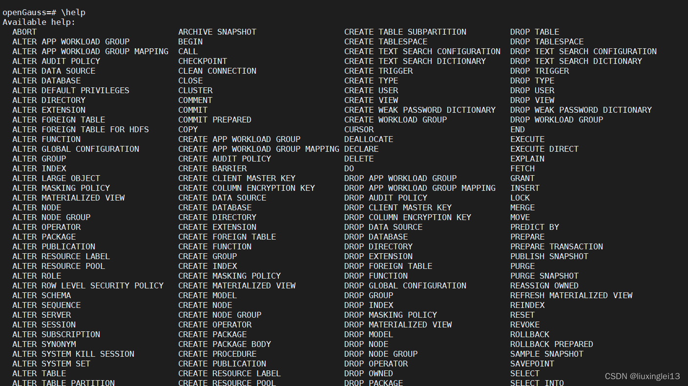 高斯gsql 常用命令_gsql命令-CSDN博客