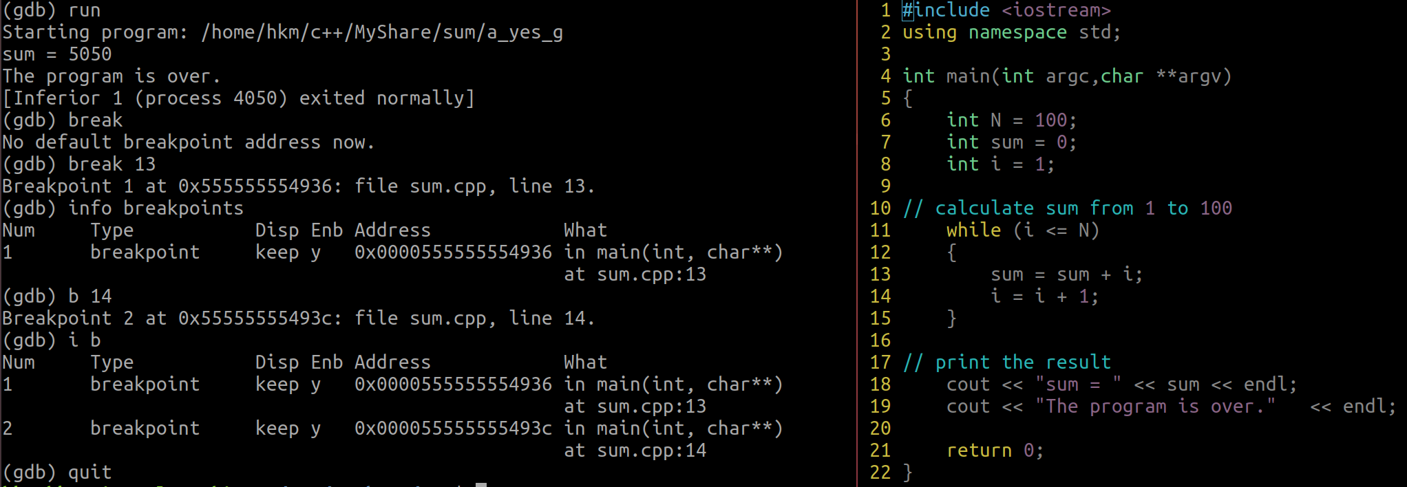 第一个gdb命令行调式案例（详细举例）_gdb调试时no default breakpoint address now.-CSDN博客