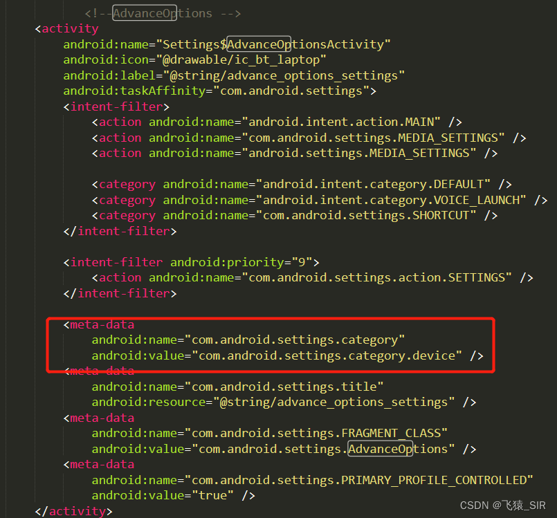 Android7.0高级设置修改一级菜单分类和显示顺序并跳转第三方应用_安卓菜单添加设置项中meta-data-CSDN博客