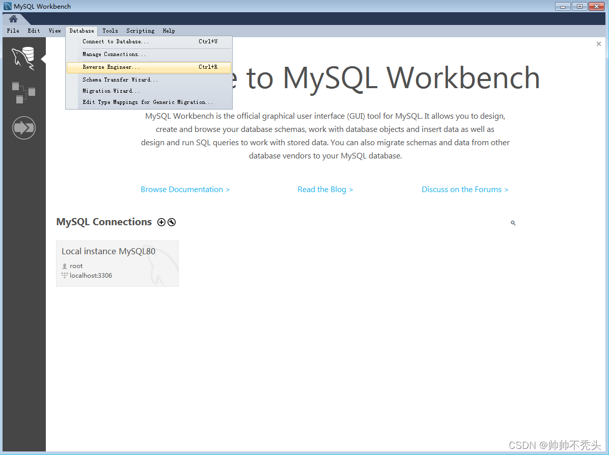 Mysql Workbench生成数据库e R图mysql Workbench E R图 Csdn博客