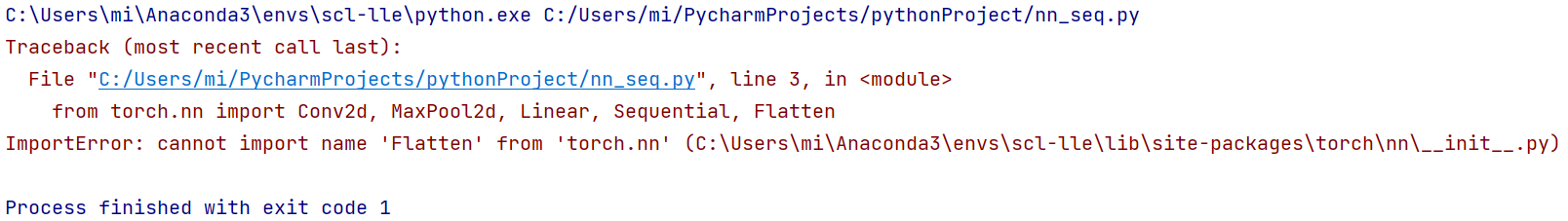 解决 ImportError: cannot import name ‘Flatten‘ from ‘torch.nn‘_cannot import name 'gels' from ...