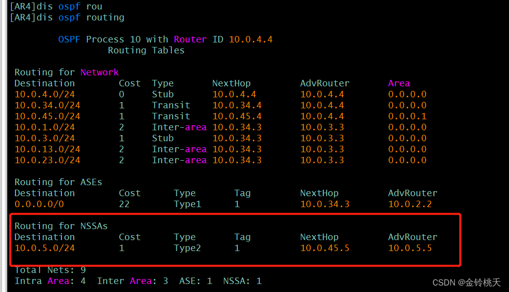 OSPF Stub区域和NSSA区域实验配置_ospf stub区域和nssa区域配置-CSDN博客