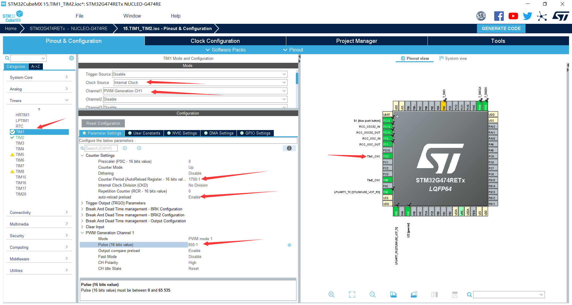 【STM32】HAL库 STM32G474定时器输入捕获获取频率和占空比 IDE(STM32CubeIDE)_cubemx测量频率-CSDN博客