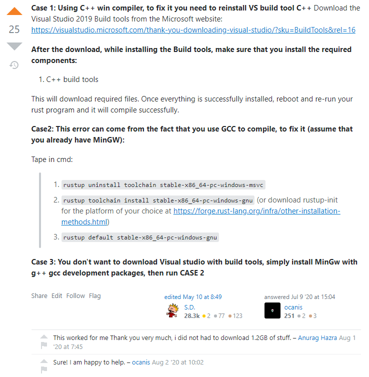 我的RUST学习——【第一章】 如何在不安装VS的情况下快速安装RUST？_rust环境搭建不用vs-CSDN博客