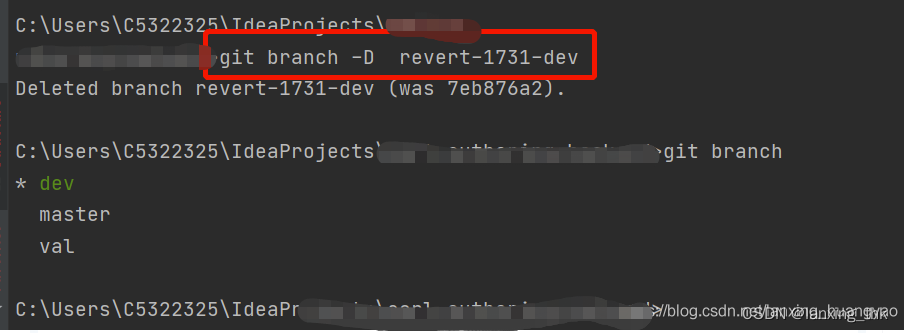 git删除本地、远程分支（在idea中terminal下操作githup项目）_idea删除本地分支-CSDN博客