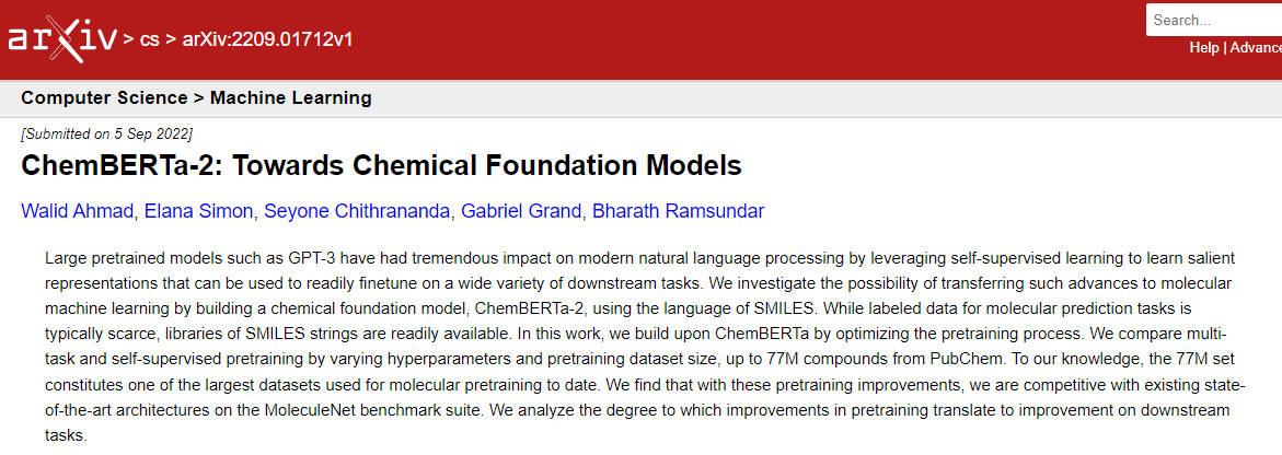 arxiv202209 | ChemBERTa-2+：Towards Chemical Foundation Models-CSDN博客