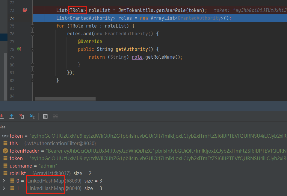 springboot + security + jwt设置角色时报错类型转换异常java.lang.ClassCastException ...