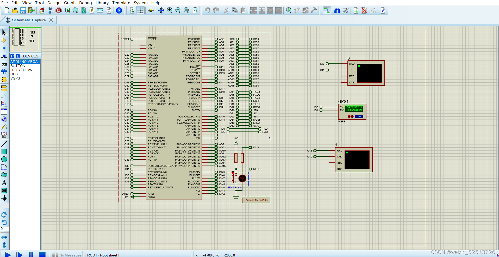 Proteus Simulation Arduino Mega Development Board Gps Module Programmer Sought