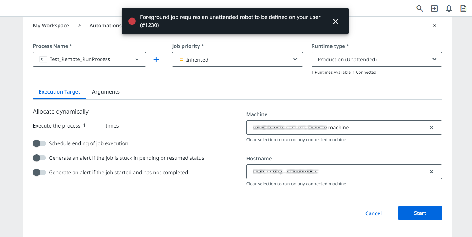 【UiPath】解决办法：Foreground job requires an unattended robot to be defined ...