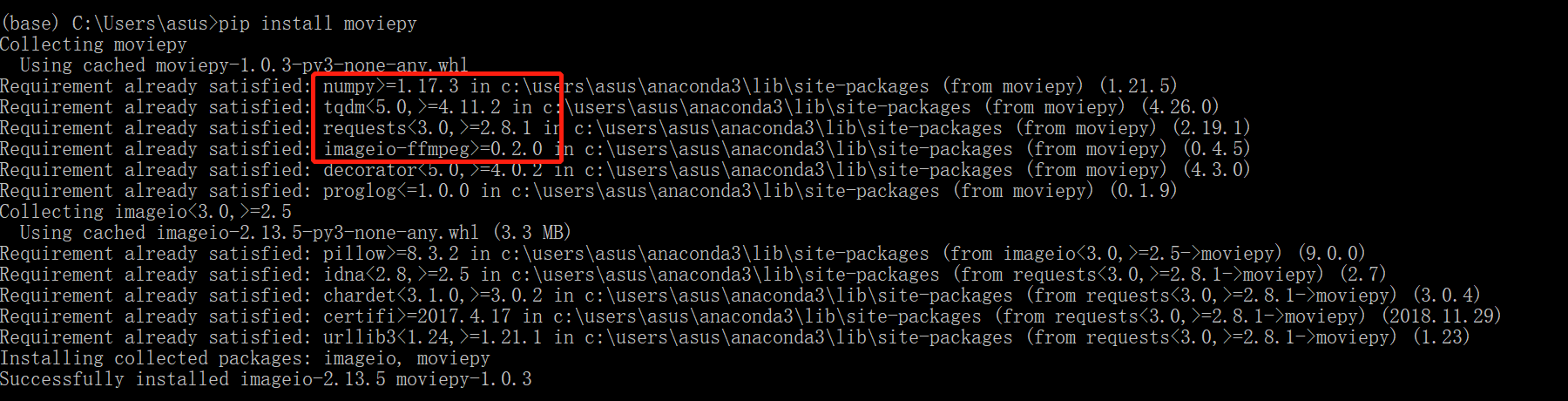 moviepy 安装_安装moviepy-CSDN博客