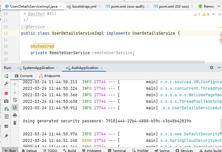 为什么项目sso-auth(认证/授权)丶Security控制台没有输出默认密码?_security密码不打印-CSDN博客