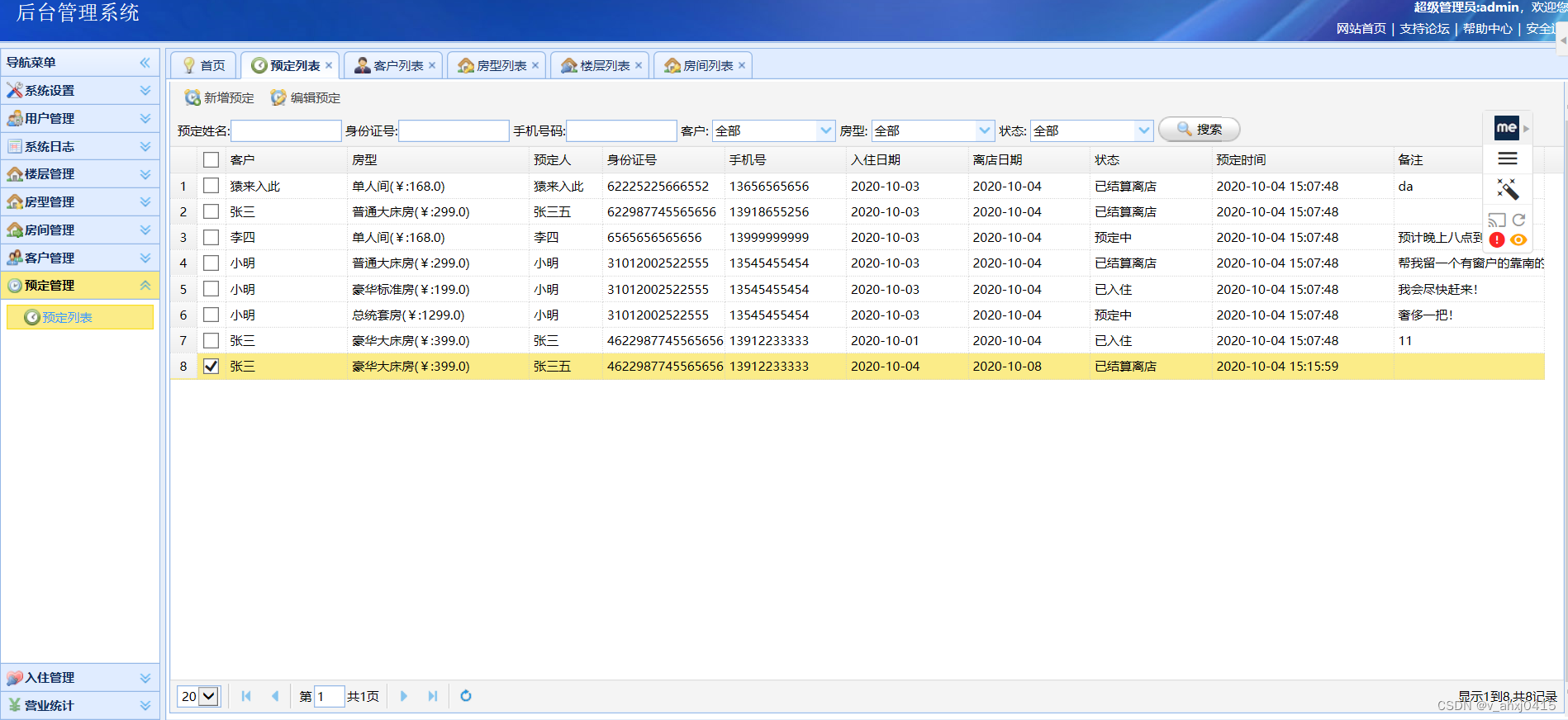 Java Jsp酒店预定管理系统ssm宾馆旅馆信息查询系统jsp酒店预定系统（酒店管理系统源码 Csdn博客
