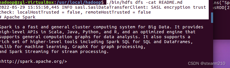 云计算技术 实验九 Spark的安装和基础编程_spark的安装与配置实验报告-CSDN博客