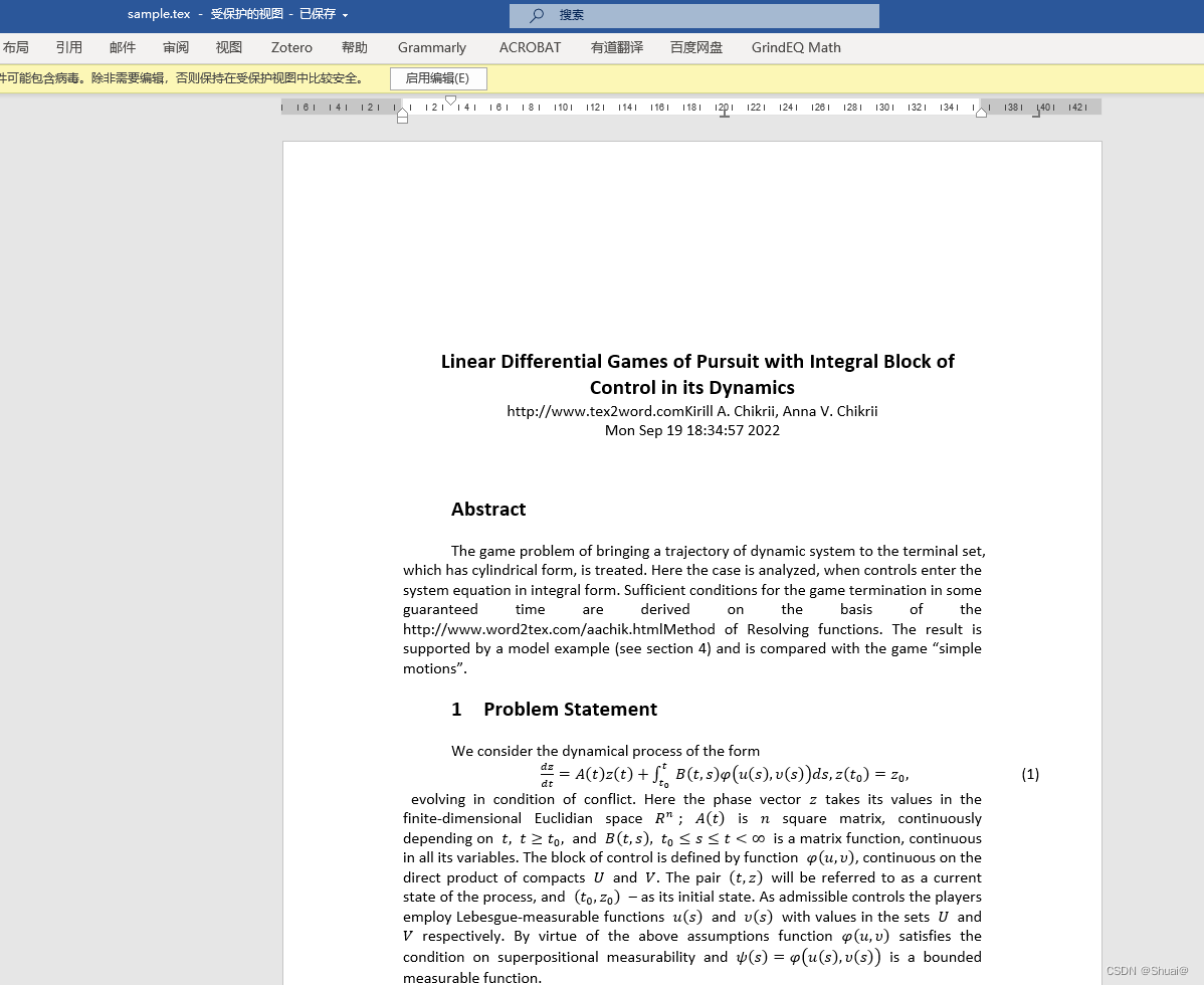 latex和word之间相互转换_latex转word-CSDN博客