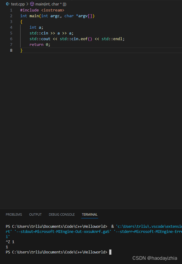 C/C++中只在行的开头识别EOF_c语言编程黑框eof怎么识别-CSDN博客