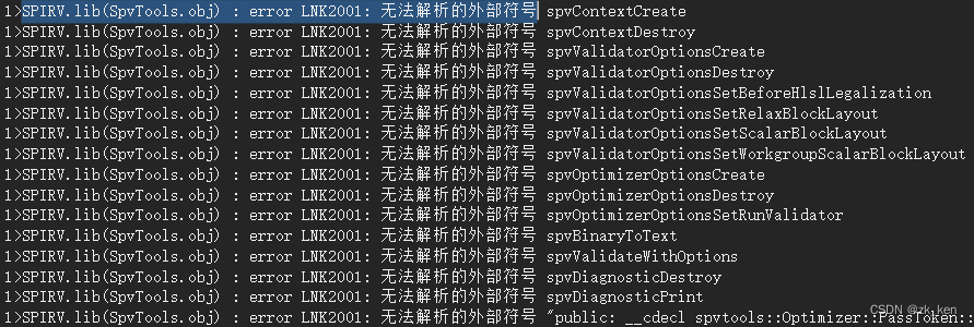 SPIRV.lib(SpvTools.obj) : error LNK2001: 无法解析的外部符号-CSDN博客