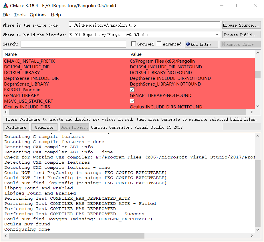Windows10 + VS2017 + Pangolin + 依赖库 配置指南_vs调用pangolin-CSDN博客