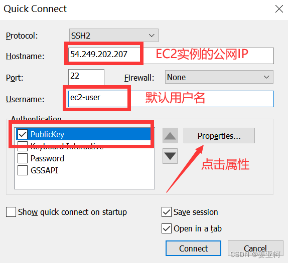 SecureCRT连接Amazon EC2 Linux AMI_亚马逊 pem文件登录linux-CSDN博客