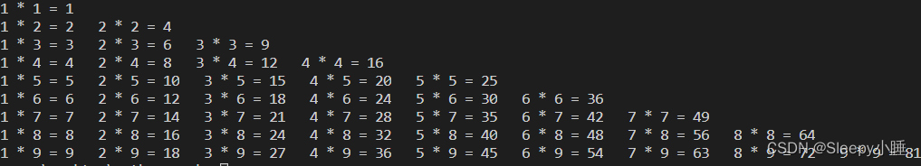 Python使用while循环嵌套方法打印99乘法表使用while循环嵌套实现九九乘法表 Csdn博客