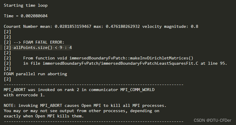 OpenFOAM Floating Point Exception floating Point 