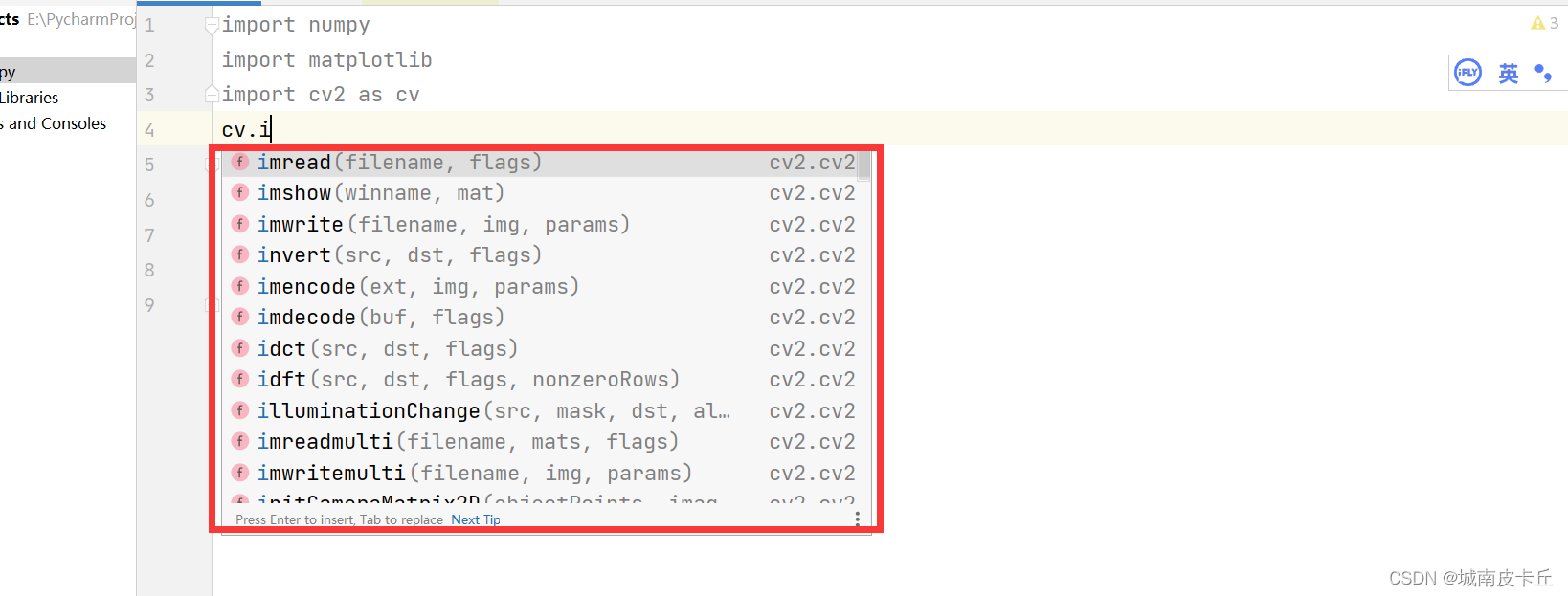 opencv4.x安装成功后，Pycharm导入无函数提示（但是可以正常使用imread、imshow等函数）_cv2中无imread函数但是能运行-CSDN博客