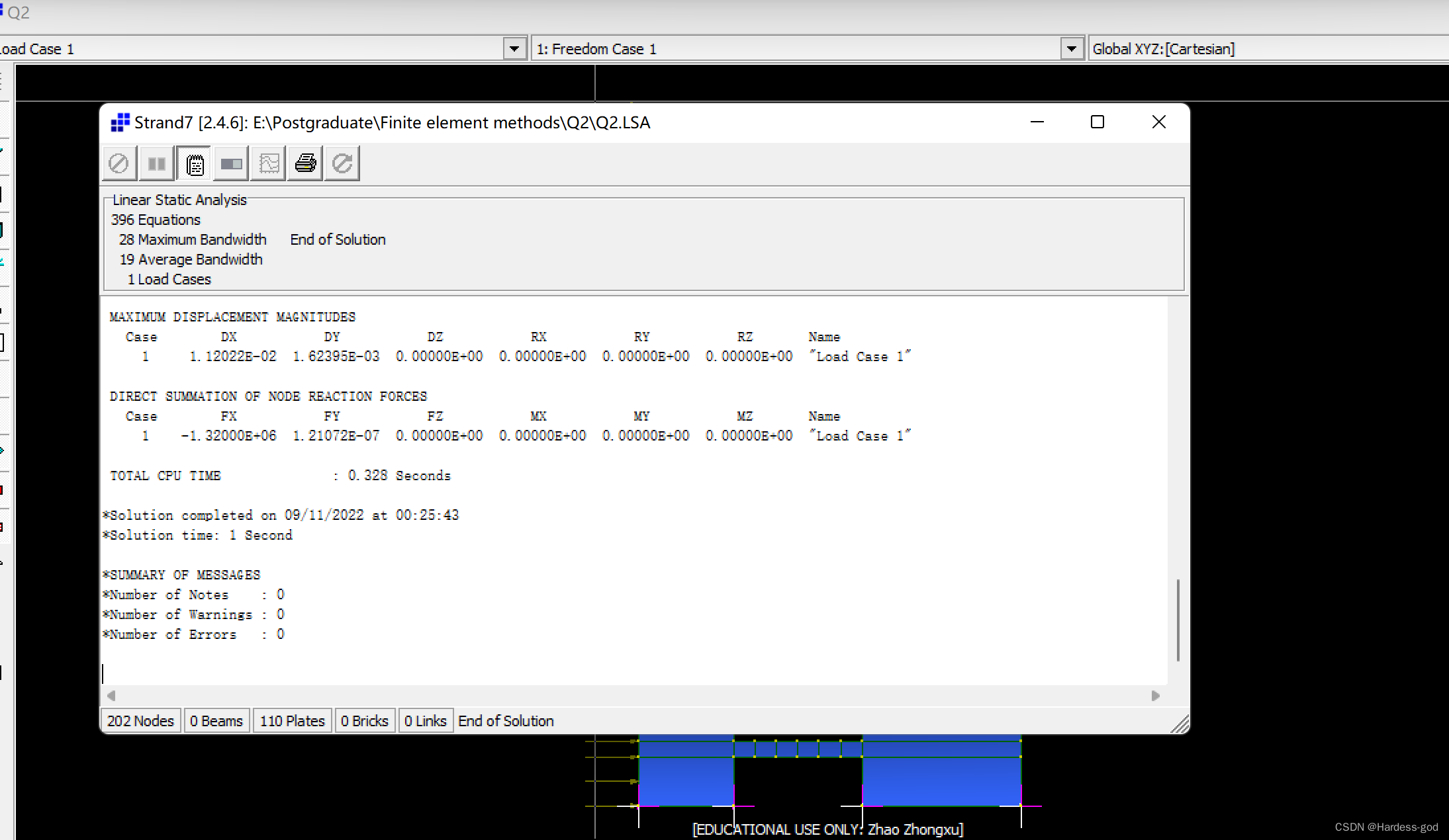 HKU Civil 6026: Strand7 Report （Finite element method）-CSDN博客