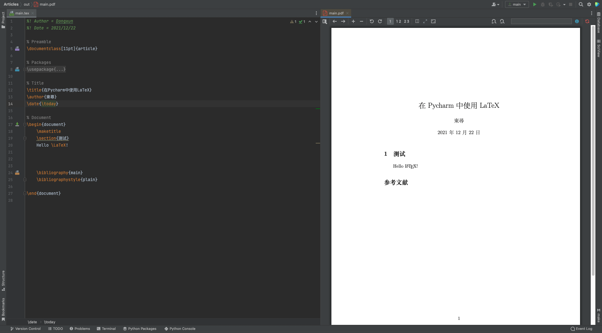 【懒人必备】在Pycharm中编辑LaTeX（Mac系统）_pycharm latex-CSDN博客
