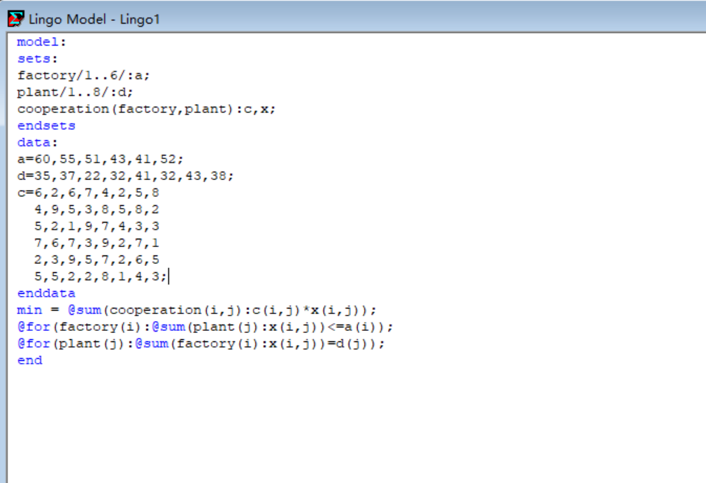 Lingo建模基础入门_lingo定义矩阵-CSDN博客