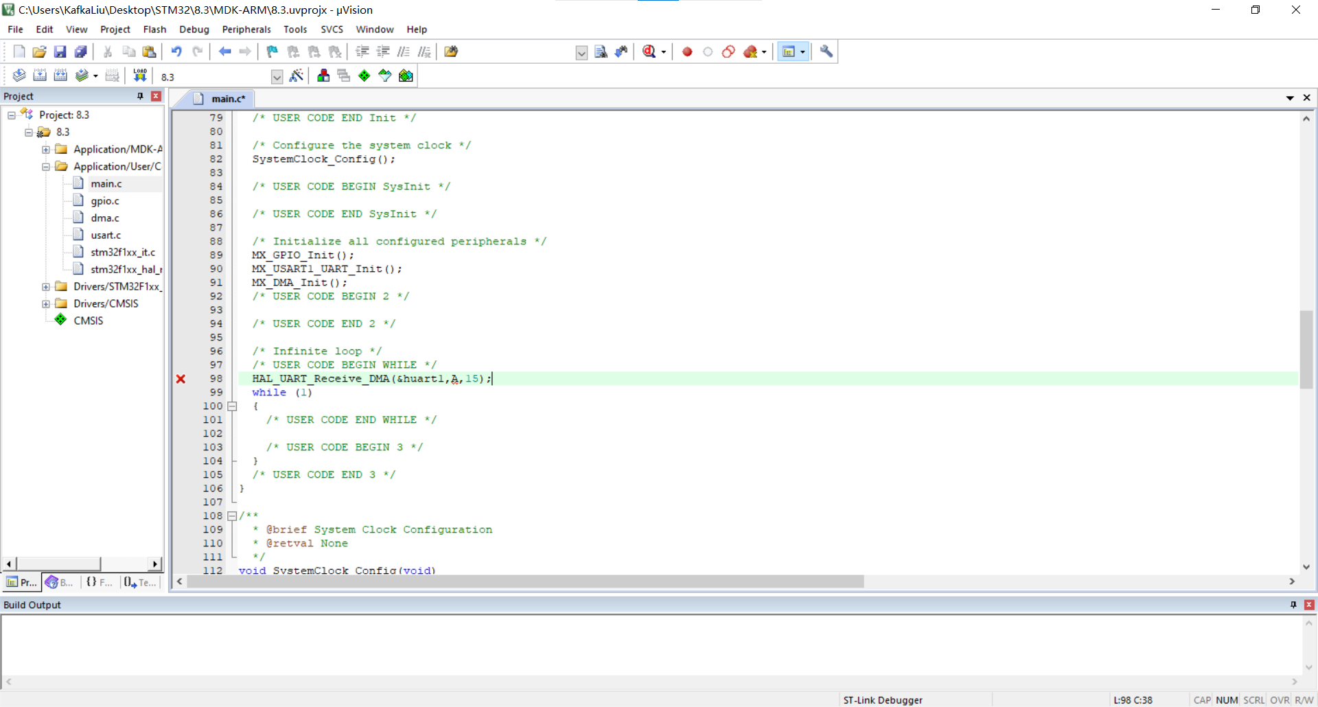 基于Stm32tubemx用HAL库完成控制LED灯、串口通信以及采用串口DMA方式向上位机连续发送数据_stm32串口 hal库发送单词控制led亮-CSDN博客