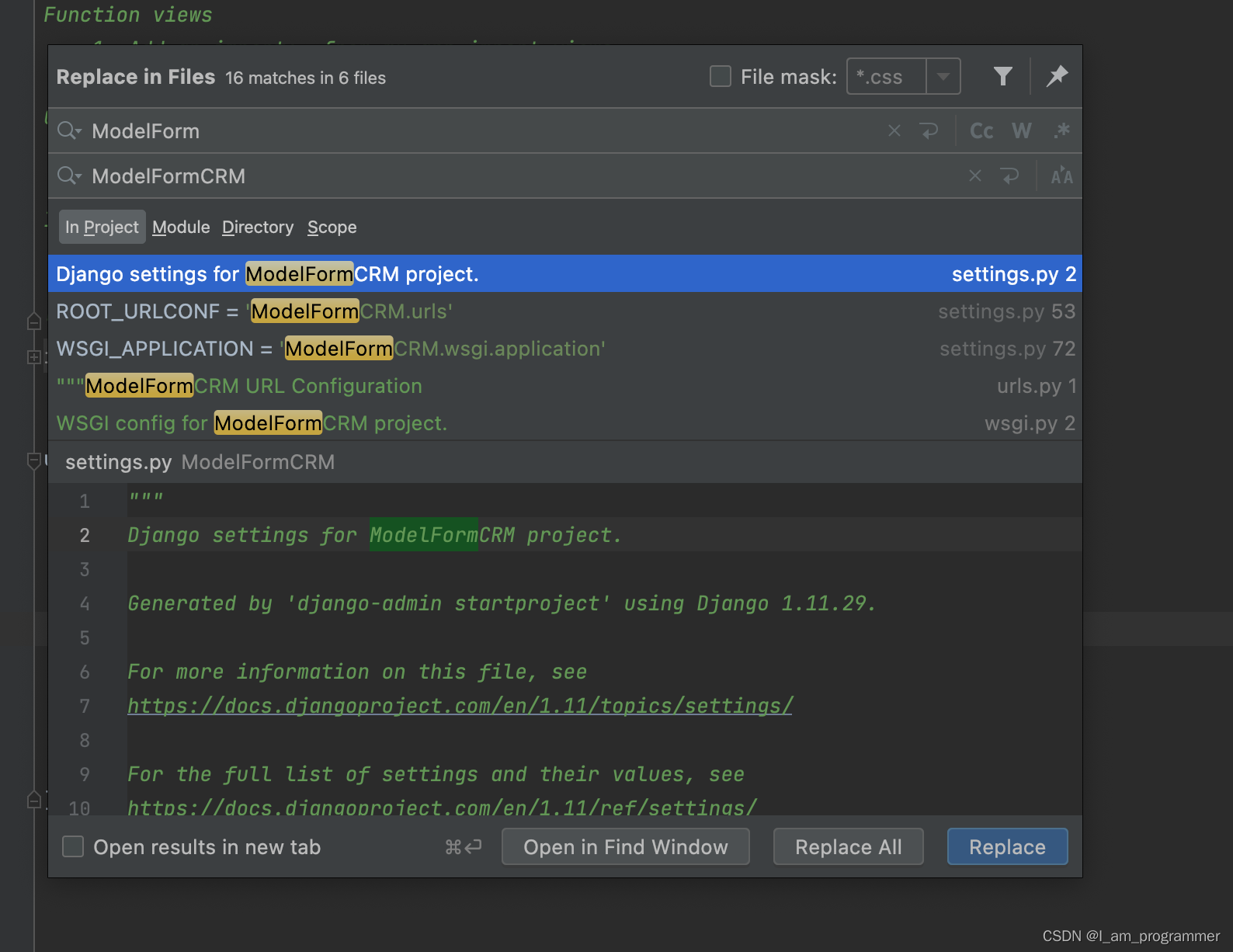 Django项目重命名流程_pycharm django项目改名-CSDN博客