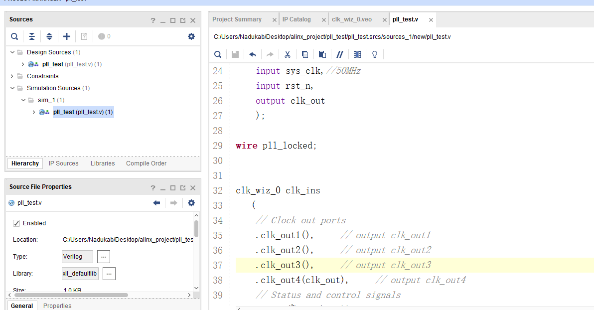 PLL (phase-locked loop) experiment under Vivado - Programmer Sought
