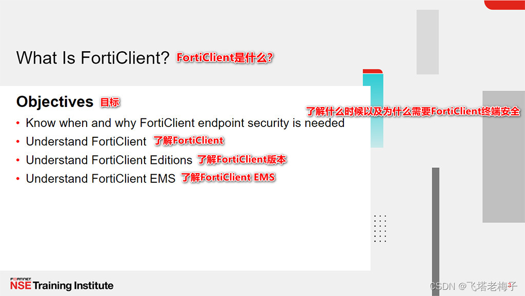 教程篇(7.0) 01. 介绍FortiClient和FortiClient EMS FortiClient EMS Fortinet 网络 ...