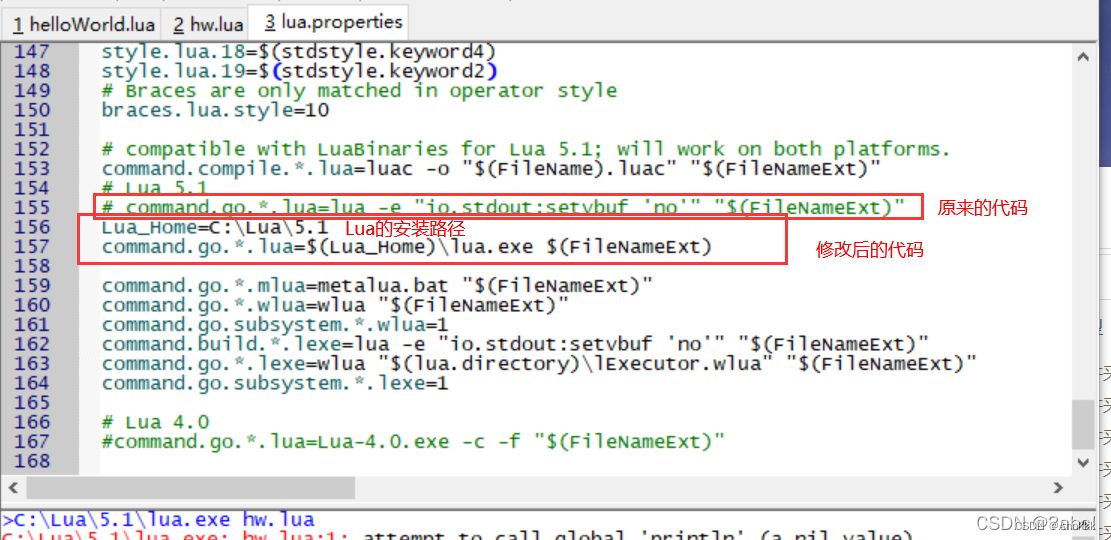 SciTE相关报错问题_lua -e "io.stdout:setvbuf 'no-CSDN博客