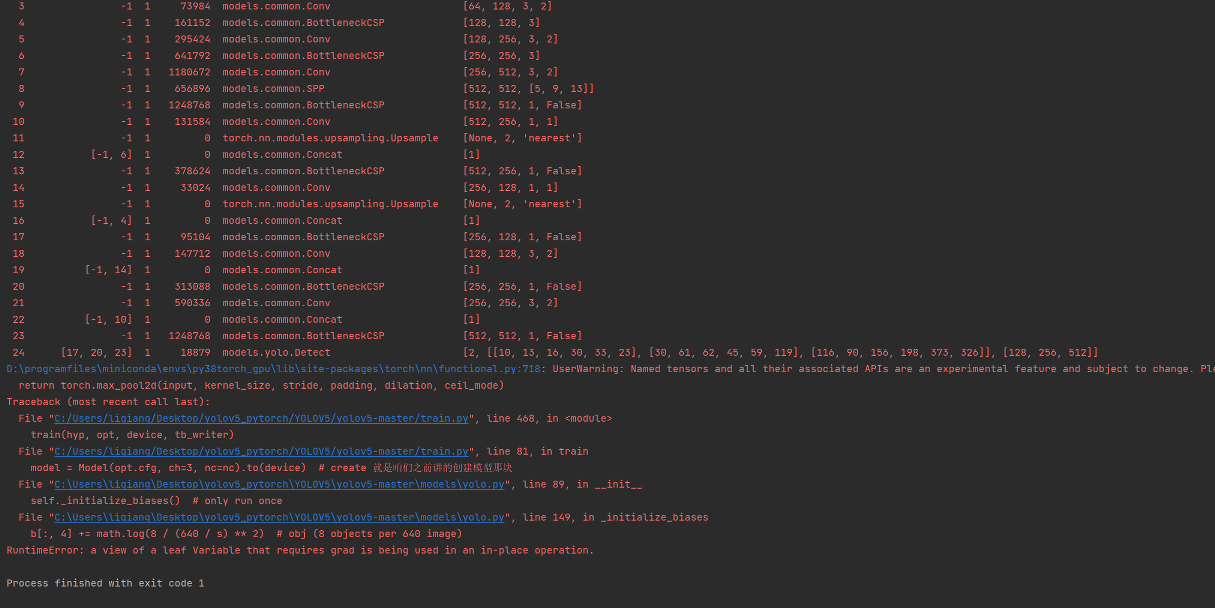 RuntimeError: a view of a leaf Variable that requires grad is being used in an in-place ...