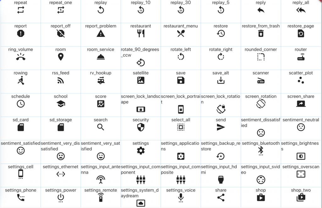 Flutter Icons 内置图标库，全套Material图标_flutter icons图标有哪些-CSDN博客