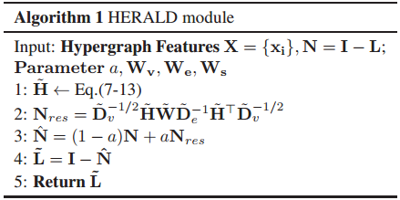 LEARNABLE HYPERGRAPH LAPLACIAN FOR HYPERGRAPH LEARNING笔记_这篇文章提出了一种即插即用的通用组件——herald,它是一种专门用-CSDN博客