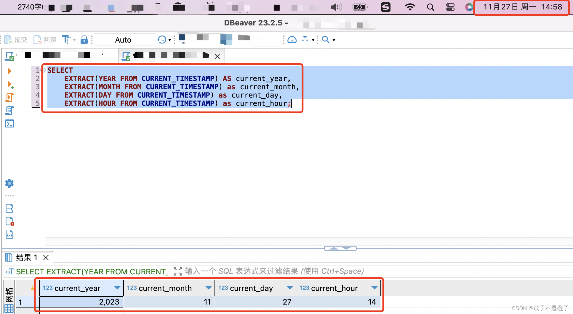 PostgreSQL EXTRACT DATE 