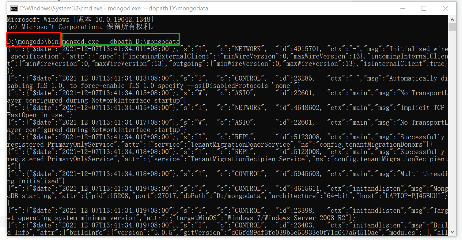 Mongodb报错：connecting to: mongodb://127.0.0.1:27017/?compressors=disabled&gssapiServiceName ...