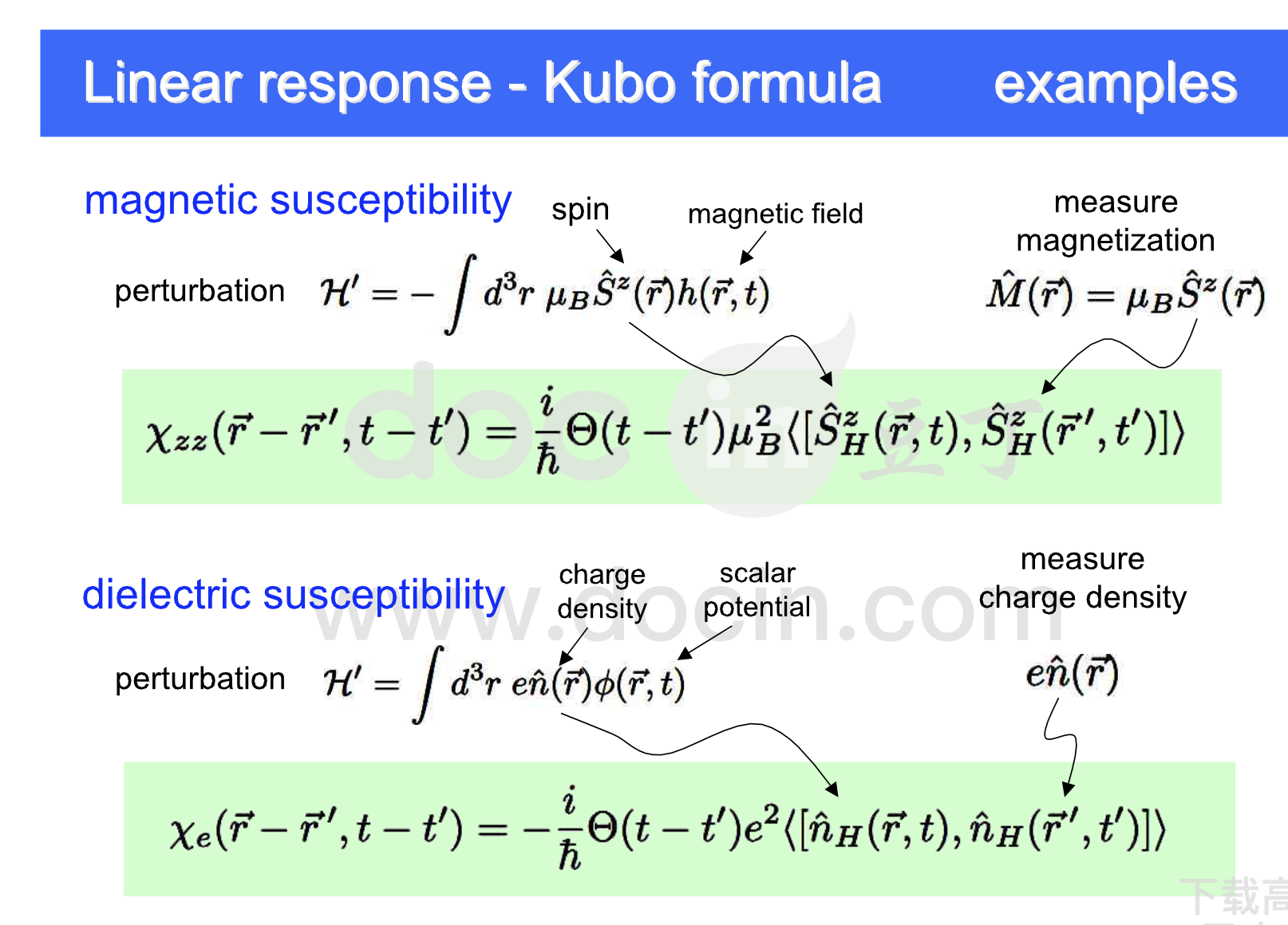 线性响应理论——Kubo公式（关键记住结论）-CSDN博客