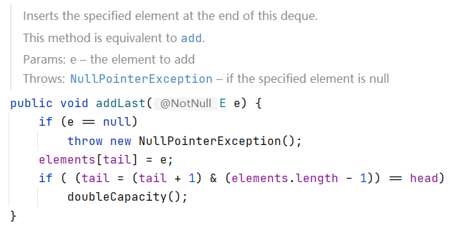 ArrayDeque与LinkedList中插入null的差异_deque null-CSDN博客