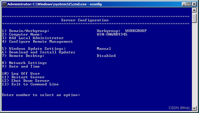 通过sconfig.cmd配置服务器核心（Server Core）服务器-CSDN博客