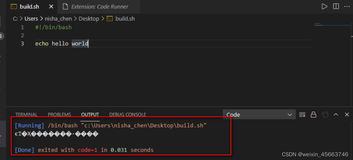 Windows 下配置 VSCode运行shell出现乱码ϵͳ Ҳ ָ · _.vbs(4, 1) wshshell.exec:-CSDN博客