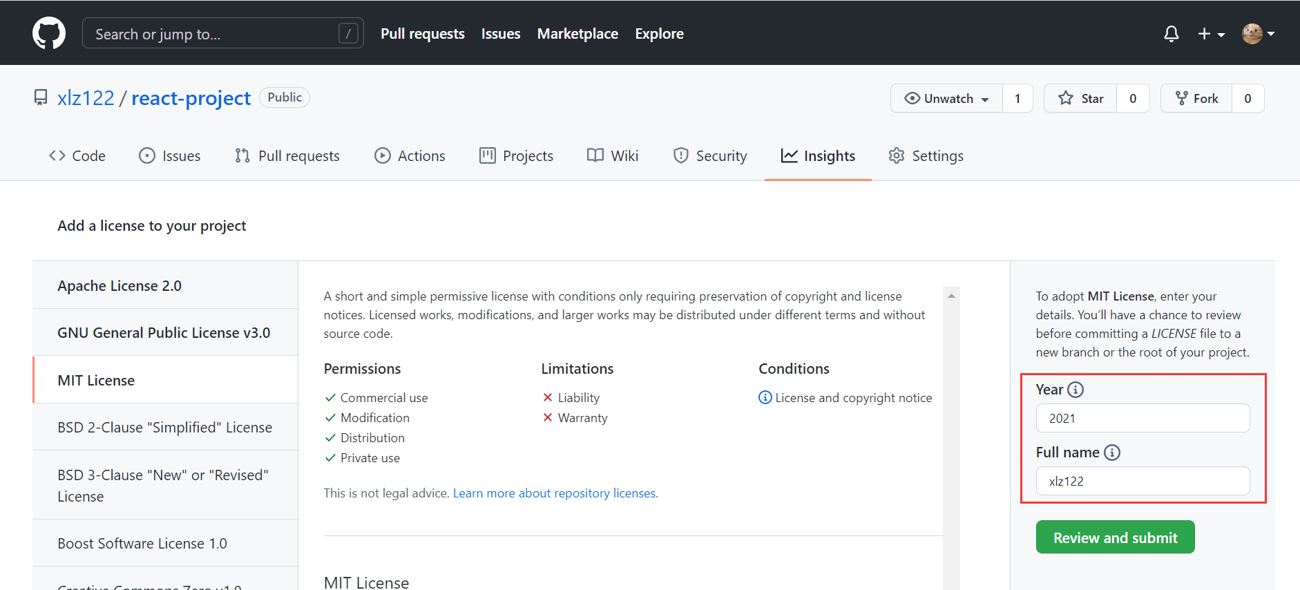 Github 项目添加开源许可证github上choose A License好巧的博客 Csdn博客 