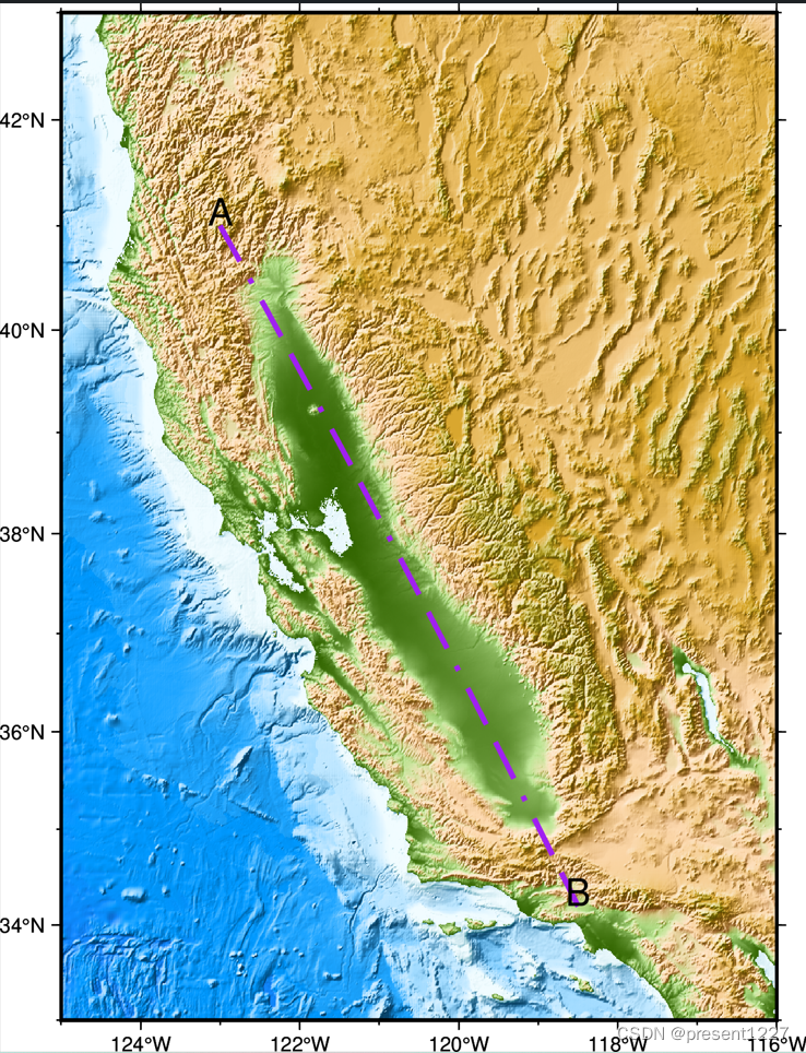 利用GMT6.4及以上版本绘制DEM和地形起伏剖面图_gmt画剖面图-CSDN博客