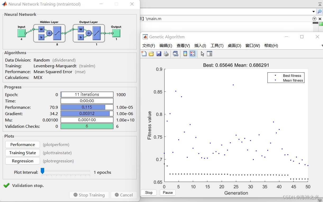 【发动机寿命预测】基于matlab遗传算法优化BP神经网络GA-BP航空发动机寿命预测 （多输入单输出）（含优化前的对比）【含Matlab源码 2349期】_基于matlab ga优化bp回归 ...
