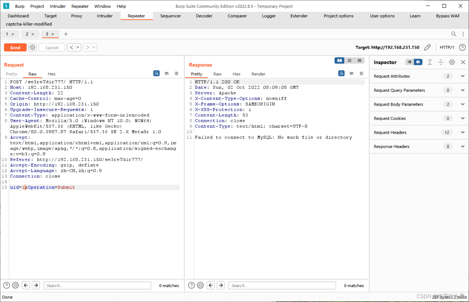 vulnhub靶场渗透系列-- AI:web:1_execution of non-query sql statements is only avai-CSDN博客